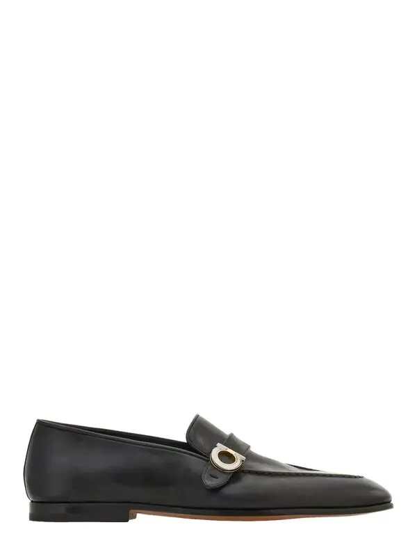 FERRAGAMO Leather Loafers - Black