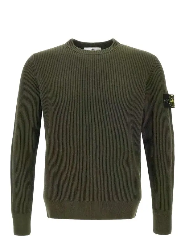 Stone Island Ribbed Crew-neck Sweater - Green