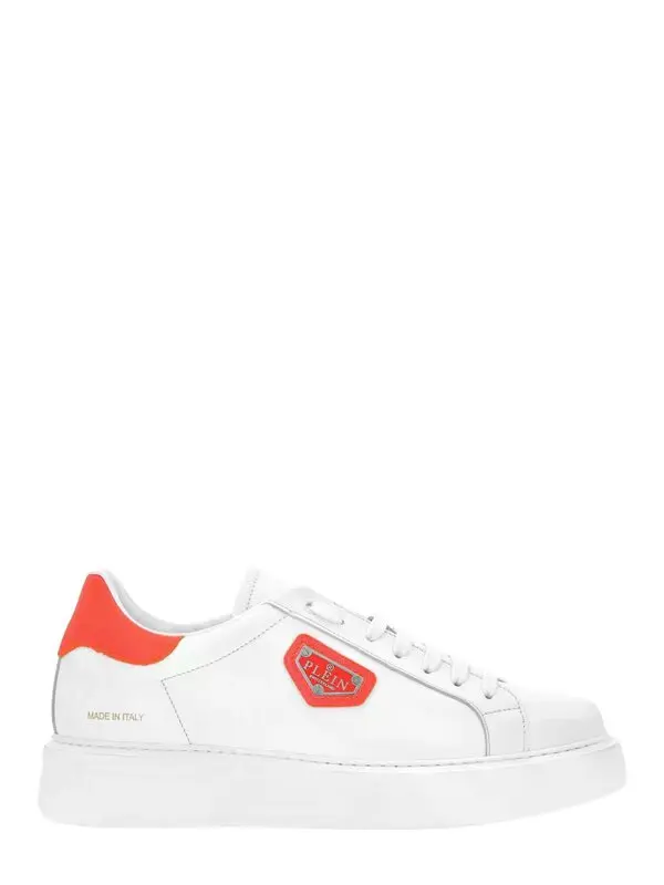 Philipp Plein Logo-plaque Leather Sneakers - White