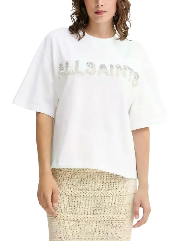 ALLSAINTS Amelie Pearl-embellished T-shirt - White
