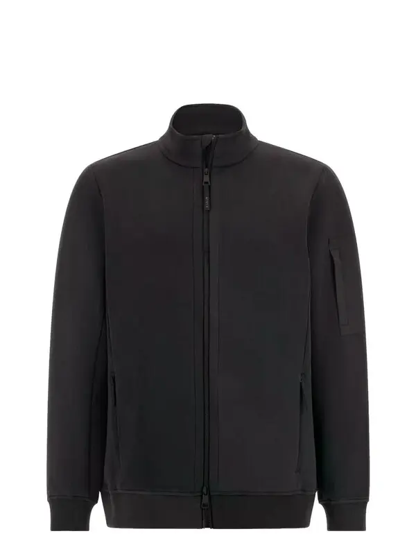Boggi Milano Zip-up Mock-neck Sweatshirt - Black