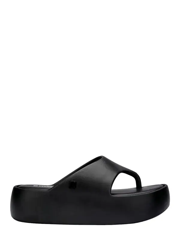 Melissa Platform T-strap Slides - Black