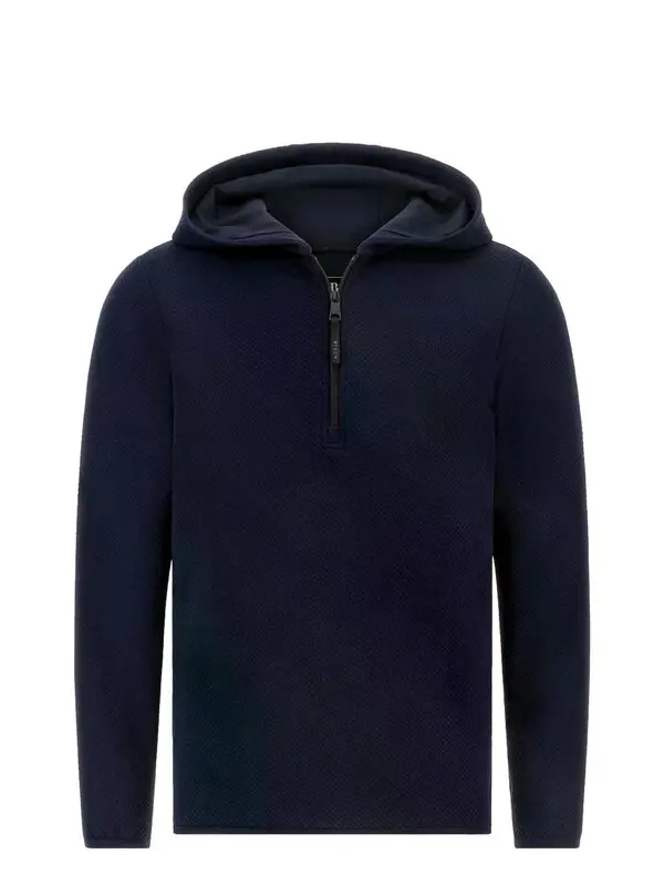 Boggi Milano Half-zip Hooded Sweatshirt - Blue