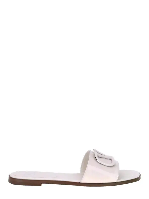 Valentino Garavani Vlogo Signature Leather Sandals - White