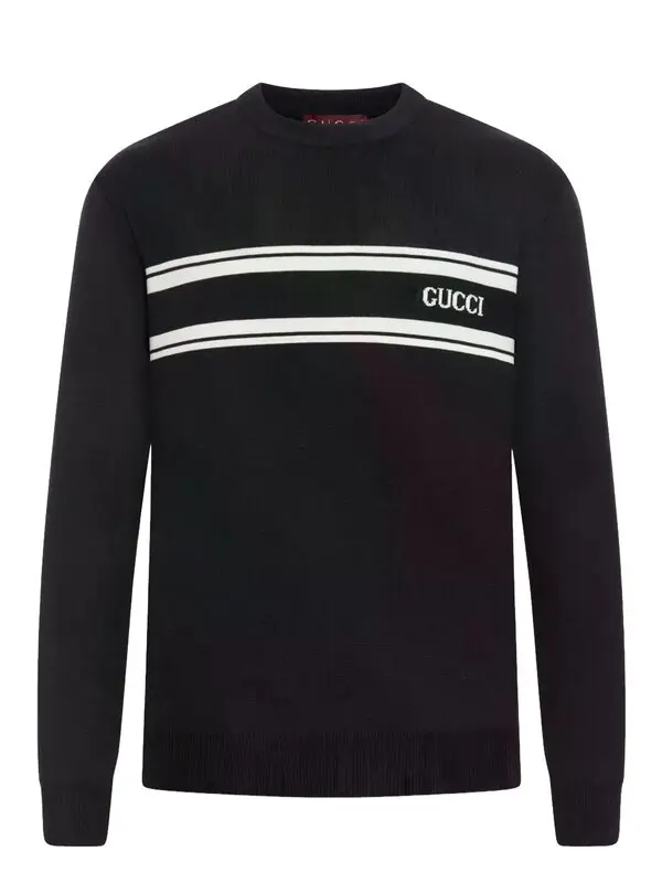 Gucci Stripe-logo Sweater - Black