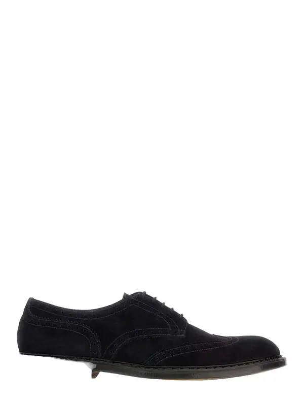 DOUCAL'S Brogue-detail Suede Oxford Shoes - Black