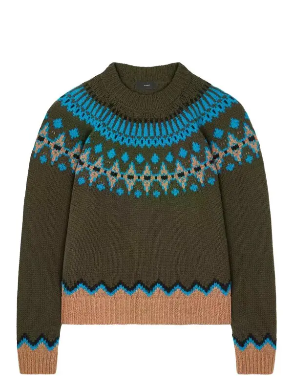 Alanui Fair Isle Wool Sweater - Green