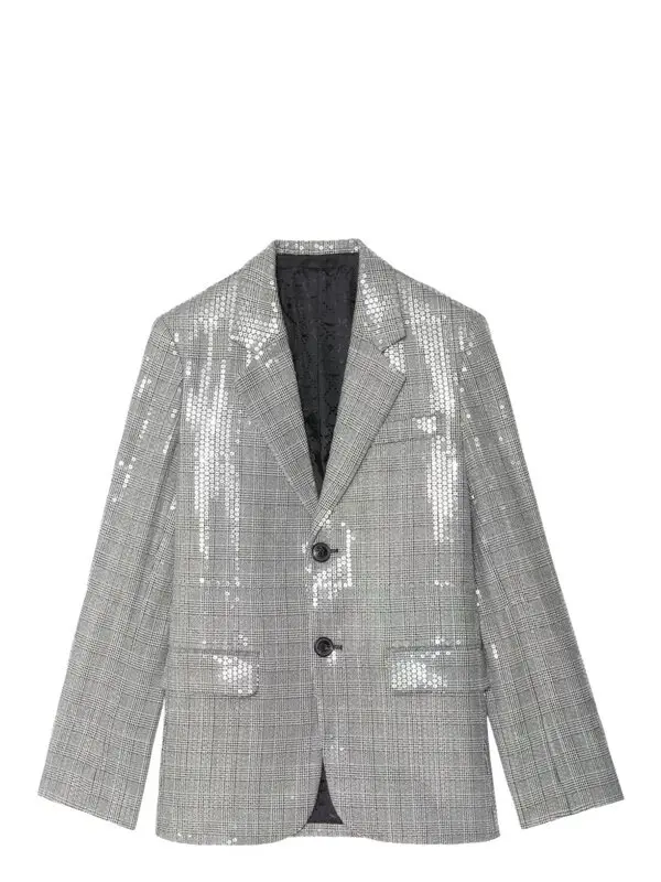 Zadig&Voltaire Sequin-embellished Check Blazer - Black