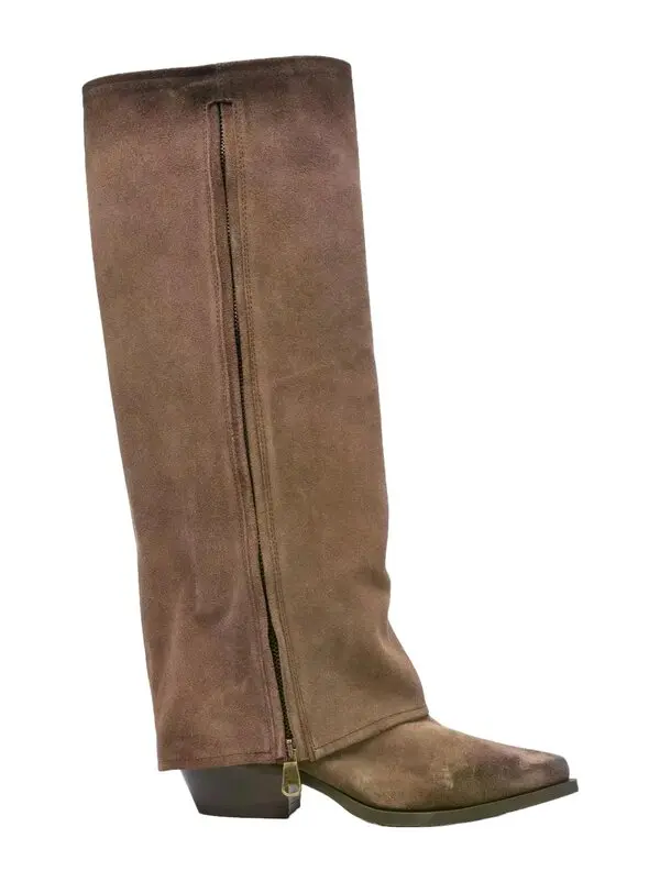 METISSE 50mm Side-zip Pointed-toe Boots - Brown