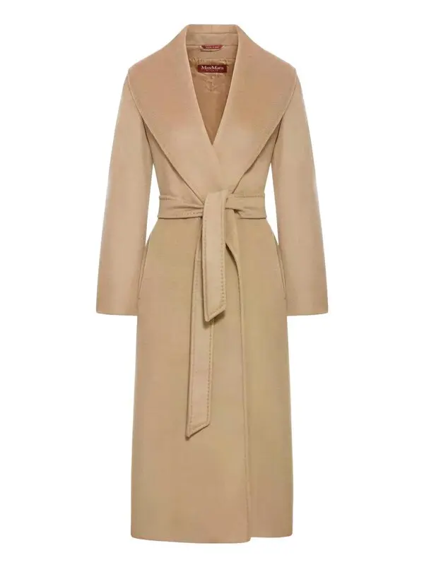 Max Mara Belted Shawl-collar Coat - Brown