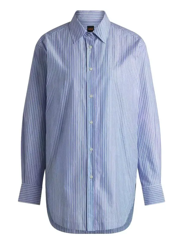 BOSS Striped Cotton-blend Shirt - Blue