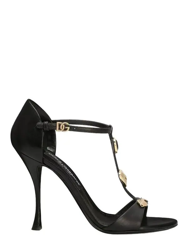 Dolce & Gabbana 105mm Embellished T-bar Sandals - Black