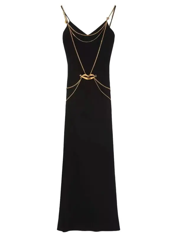 Emilio Pucci Chain-embellished Slip Maxi Dress - Black