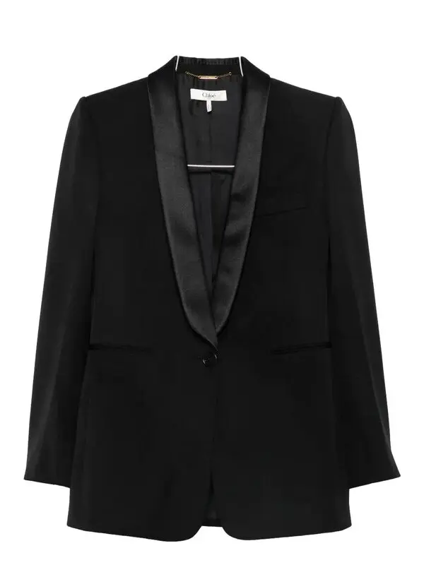 Chloé Satin-lapel Blazer - Black