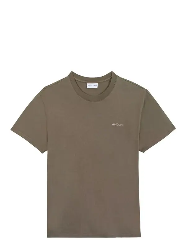 Maison Labiche Amour-embroidered T-shirt - Brown
