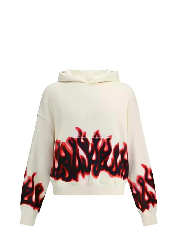 Palm Angels Flame-print Hoodie - White