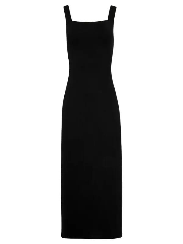 Khaite Dixi Square-neck Midi Dress - Black