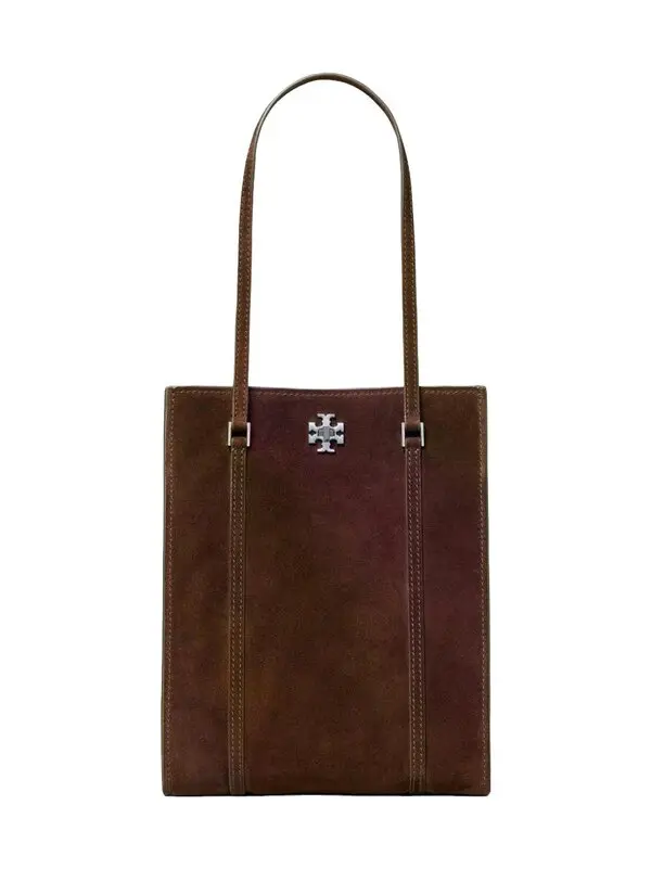 Tory Burch Kira Turnlock Suede Tote - Brown