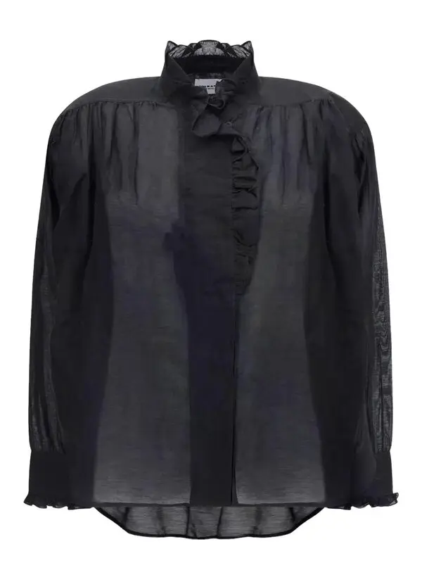 MARANT ETOILE Pamias Ruffled Top - Black
