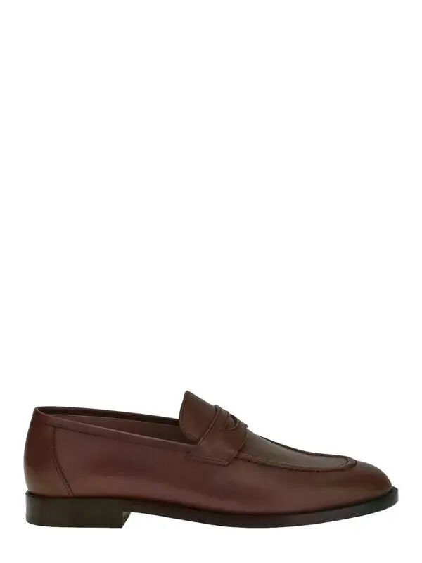 Loro Piana Moccasin-stitched Leather Loafers - Brown