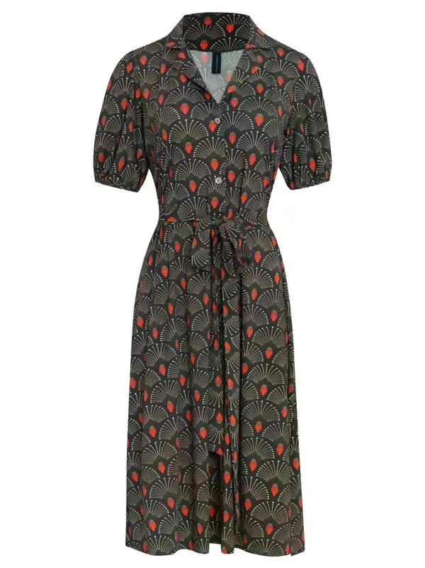 LYGIA & NANNY Themis Floral-print Belted Midi Dress - Grey