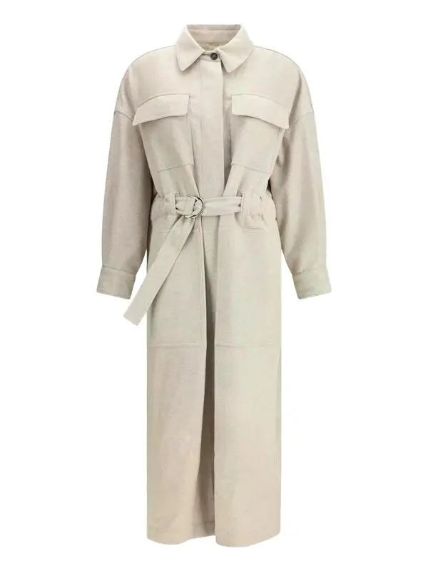 Brunello Cucinelli Belted Flap-pocket Coat - Neutrals