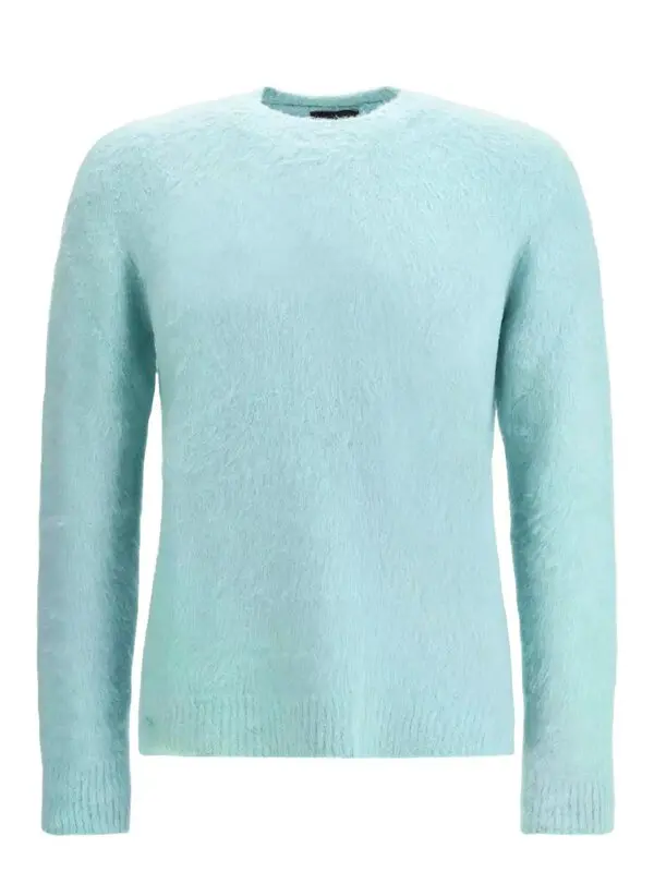 ROBERTO COLLINA Brushed Crew-neck Sweater - Blue