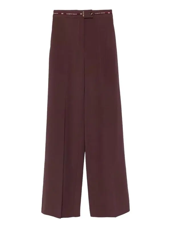 Elisabetta Franchi Logo-waistband Trousers - Brown