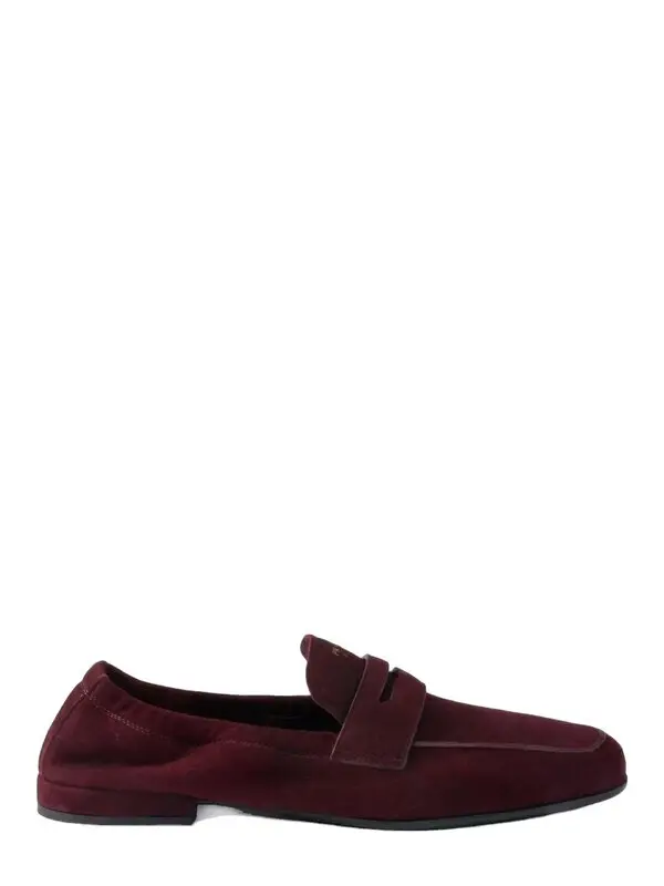 Prada Shuffle Suede Loafers - Red