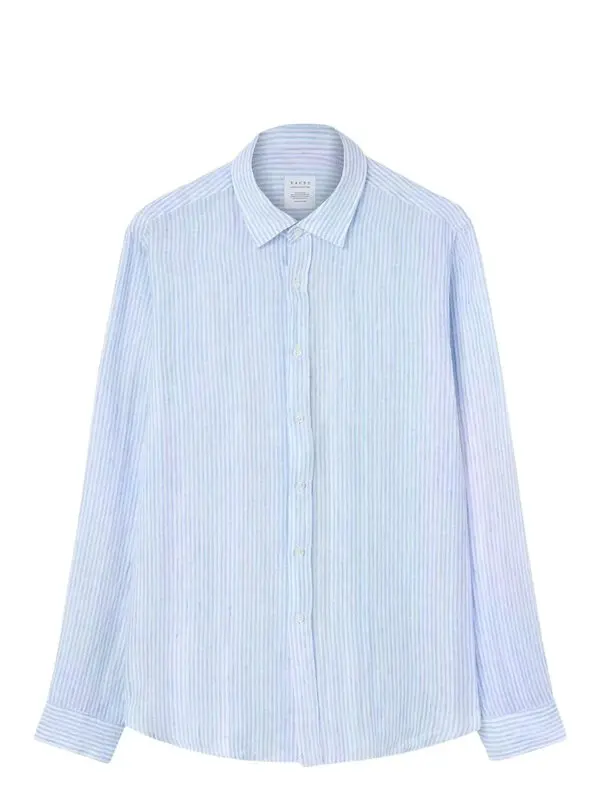 XACUS Striped Linen Shirt - Blue