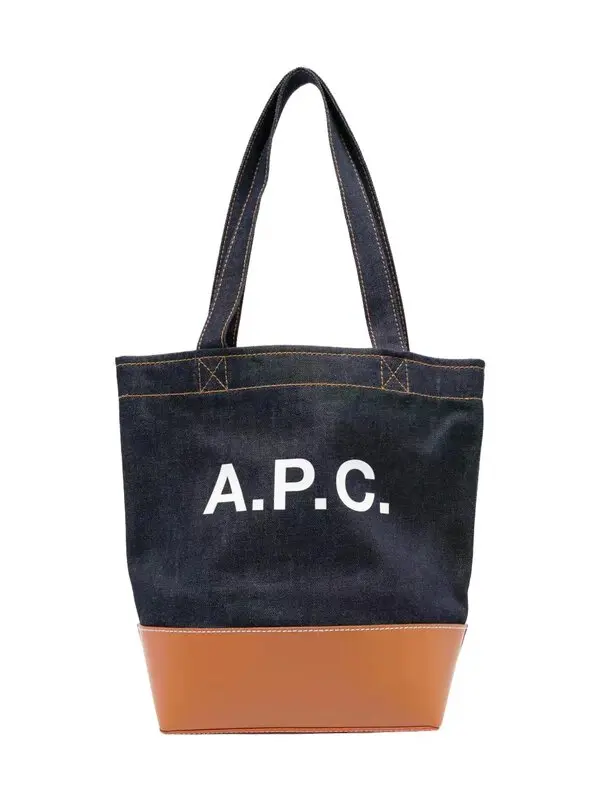 A.p.c. Logo-detail Denim Tote Bag - Blue