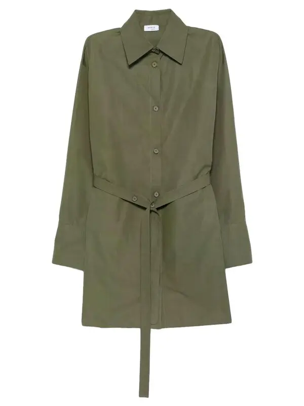 Akris Belted-waist Mini Shirt Dress - Green