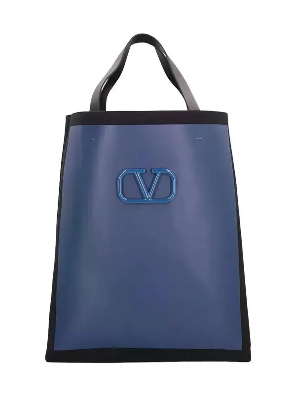 Valentino Garavani Logo-plaque Tote Bag - Blue