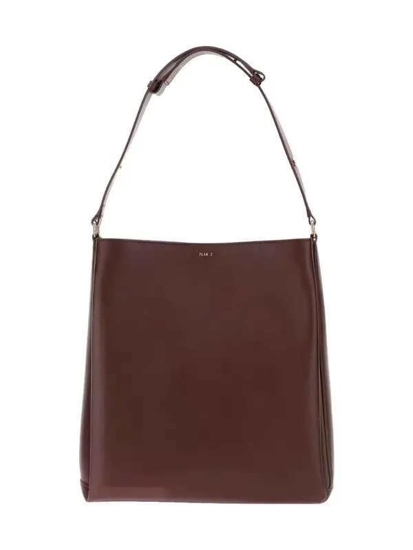 Plan C Leather Shoulder Bag - Brown