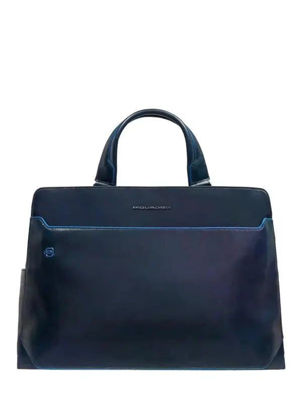 PIQUADRO Leather Top-handle Laptop Bag - Blue