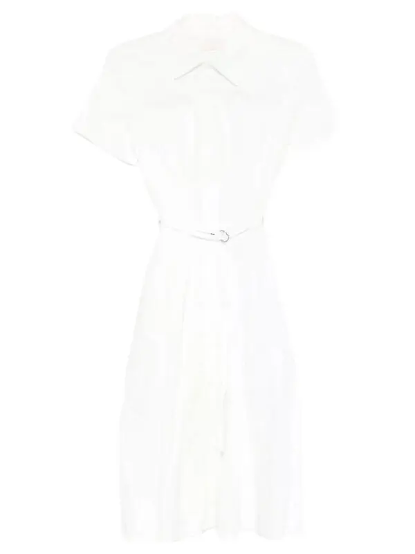 Liu Jo Belted Shirt Midi Dress - White