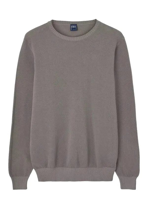 Fedeli Knitted Crew-neck Sweater - Grey