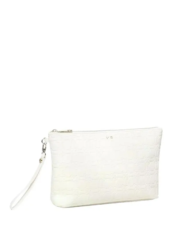 V°73 Eugenia Embossed Zip-top Pouch - White