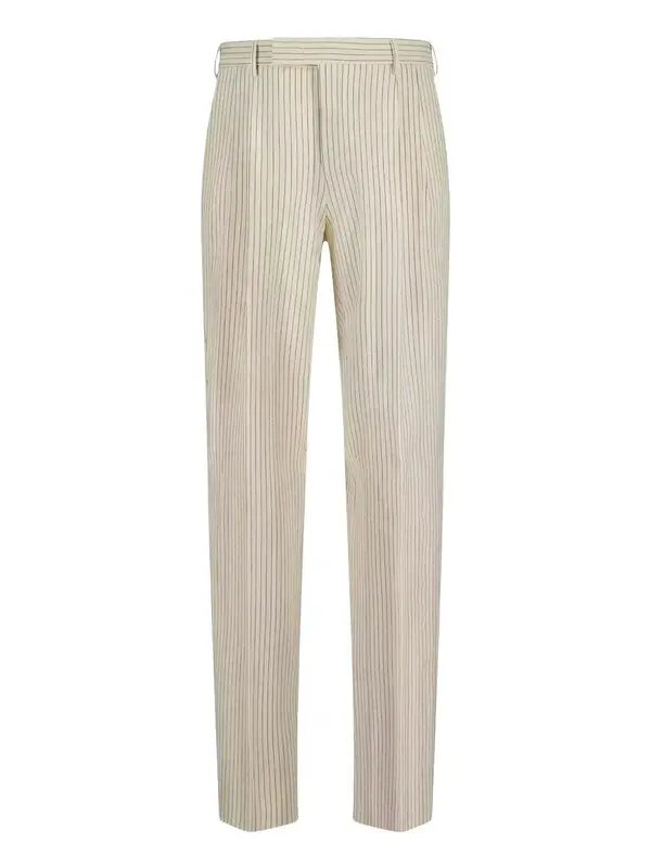PT TORINO Pinstripe Pleated Trousers - Neutrals