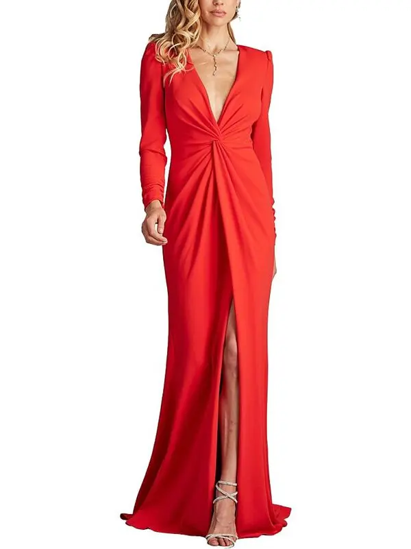 Tadashi Shoji Bates Twist-front Gown - Red