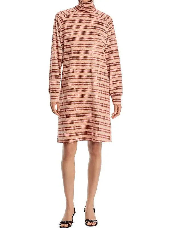 AREA STARS Alice Stripe Turtleneck Dress - Diamond