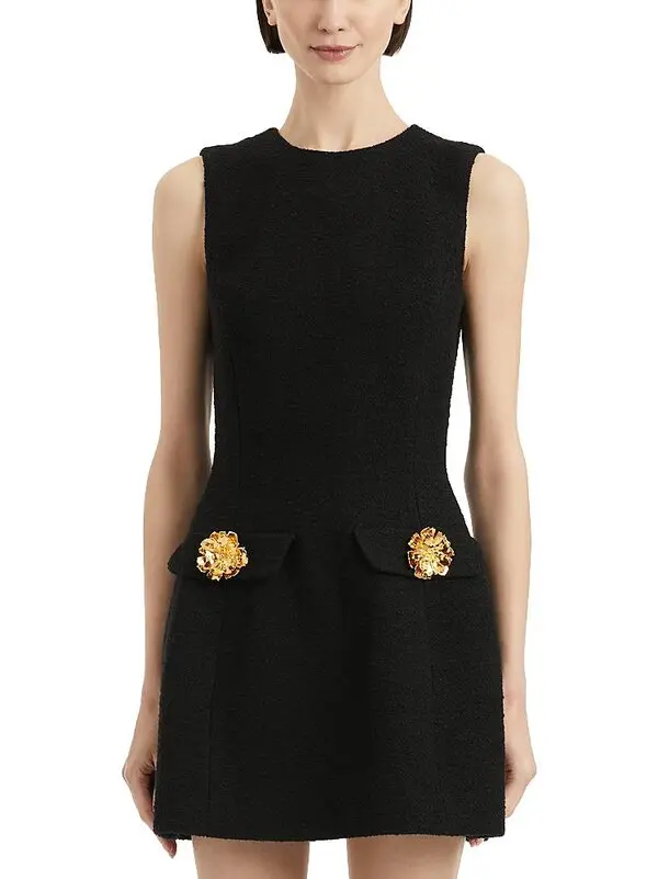 Oscar De La Renta Tweed Mini Dress - Black