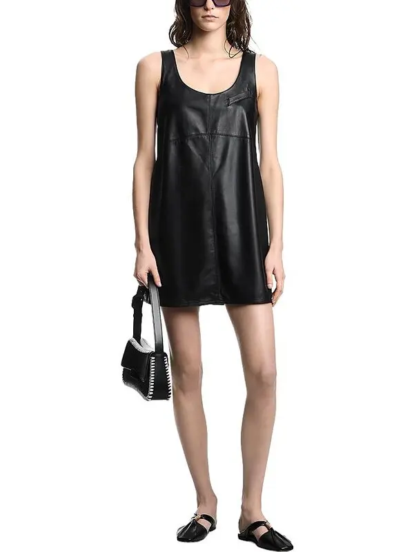 Emporio Armani Leather Dress - Solid Blac