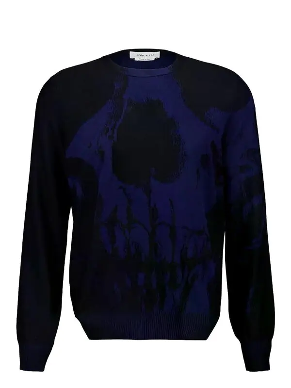 Alexander McQueen Crew-neck Sweater With Skull Motif - Black