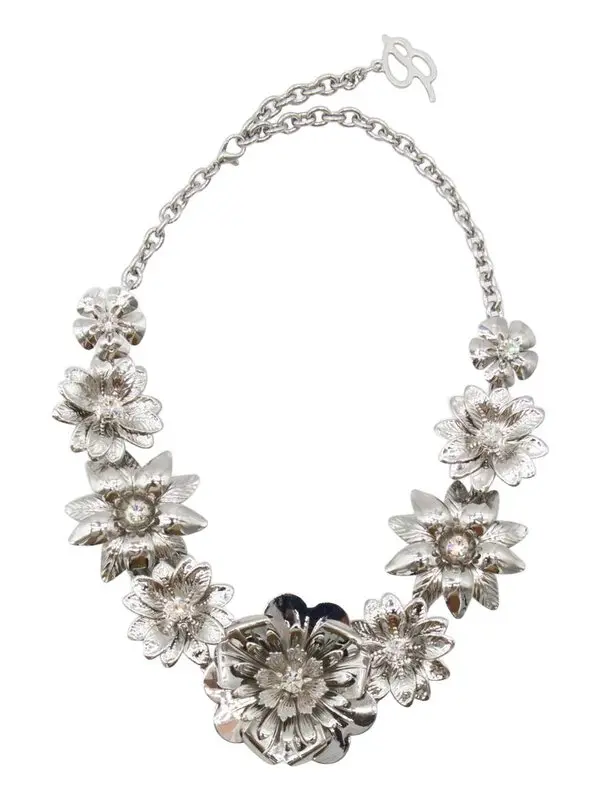 Blumarine Silver Tone Necklace - Silver/silver/crystal