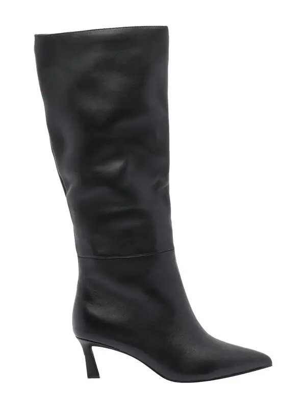 Steve Madden Leather Boots With Zip Closure - Black