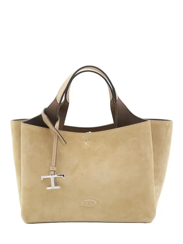 TOD'S Suede Top Handle Bag - White