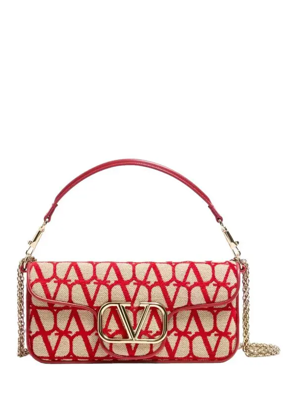 Valentino Garavani Monogram Logo-plaque Shoulder Bag - Red
