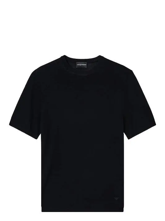 Emporio Armani Short-sleeved Virgin Wool Jumper - Black