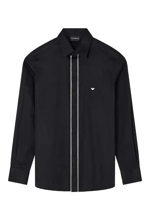 Emporio Armani Pima Cotton Shirt With Piping - Red